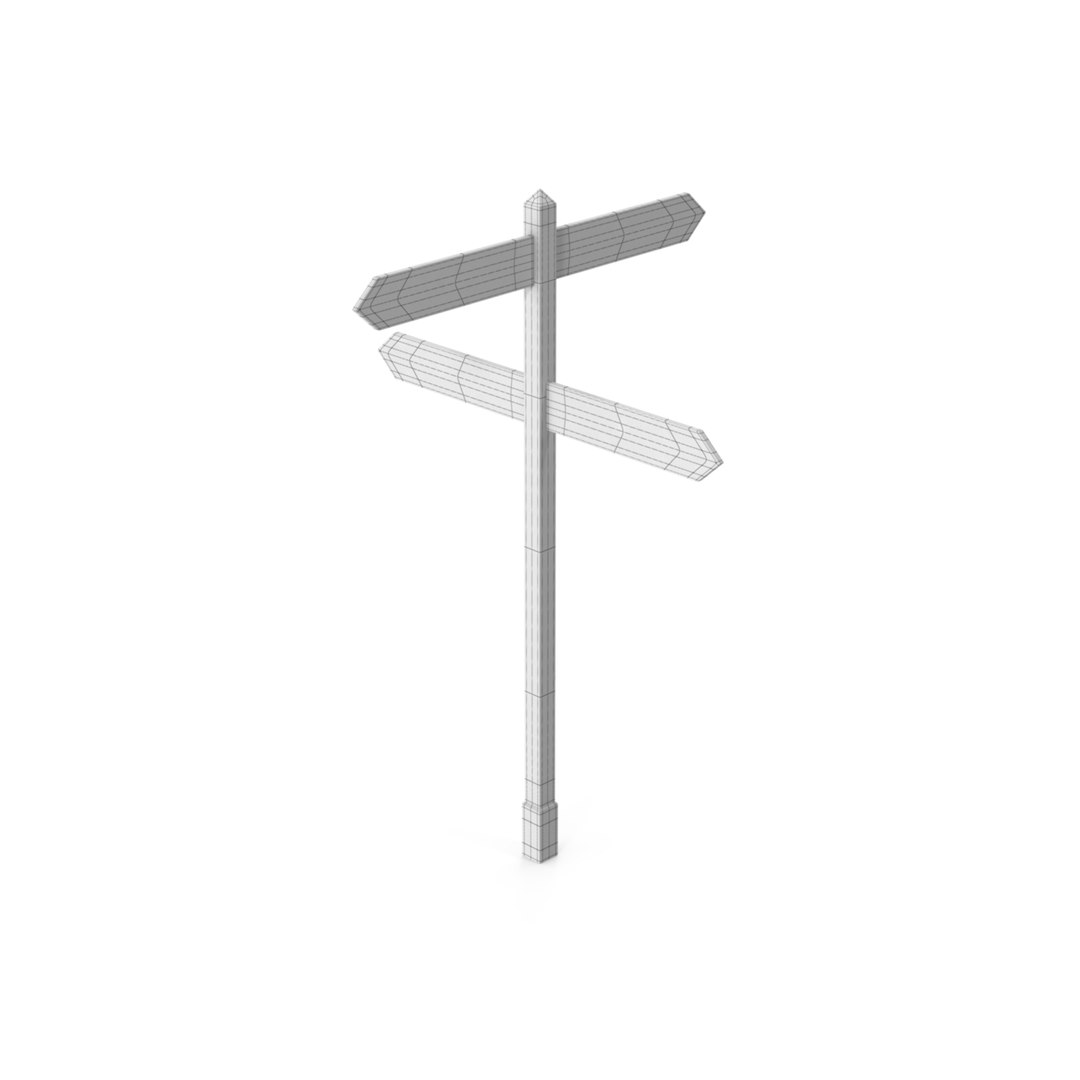 Wooden Road Sign Model - TurboSquid 2384197