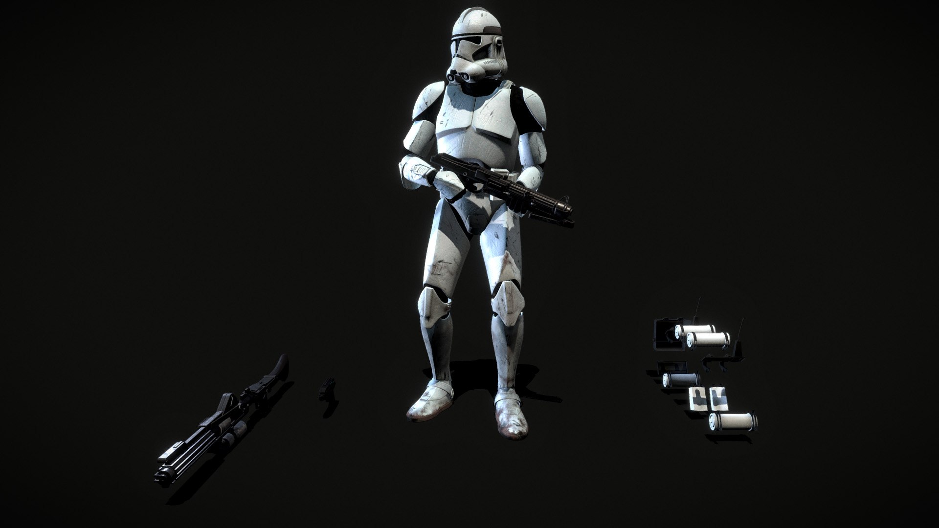 3D Model Basic Clone Trooper Phase 2 Standard - TurboSquid 1817460
