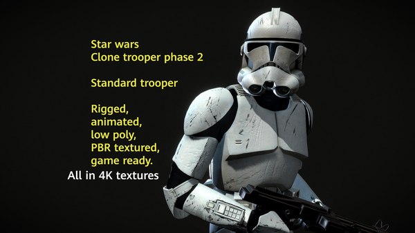 modelo 3d Estándar básico de la fase 2 de Clone Trooper - TurboSquid ...