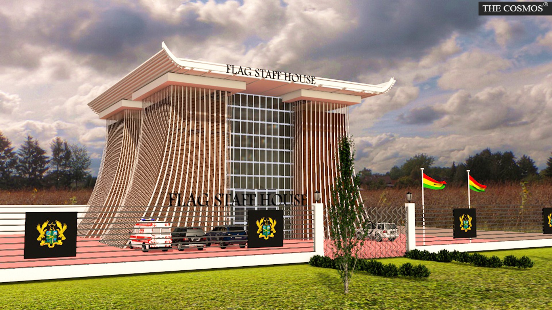 3d model flag staff house