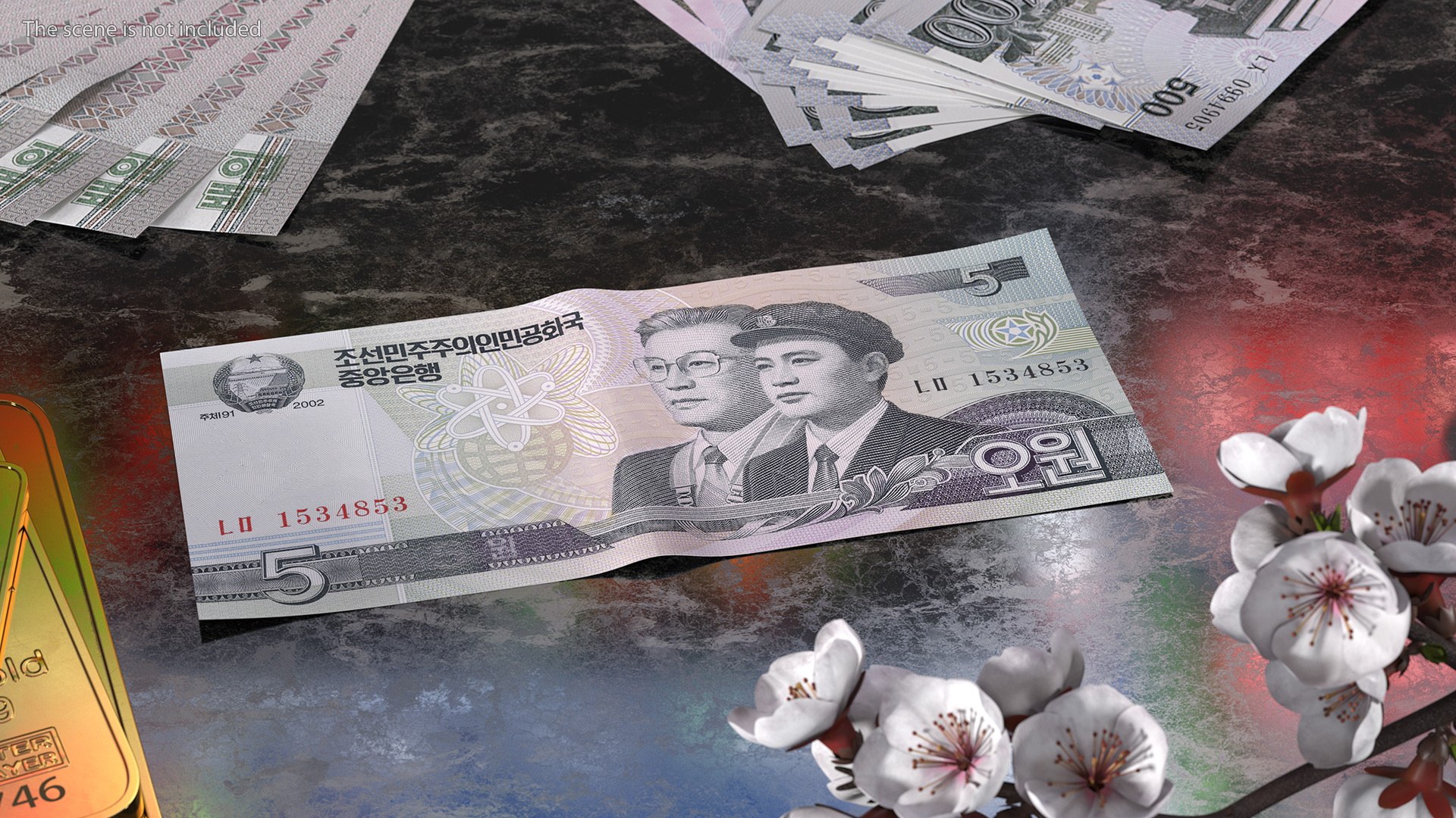 3D Model North Korea 5 Won Banknote - TurboSquid 1726438