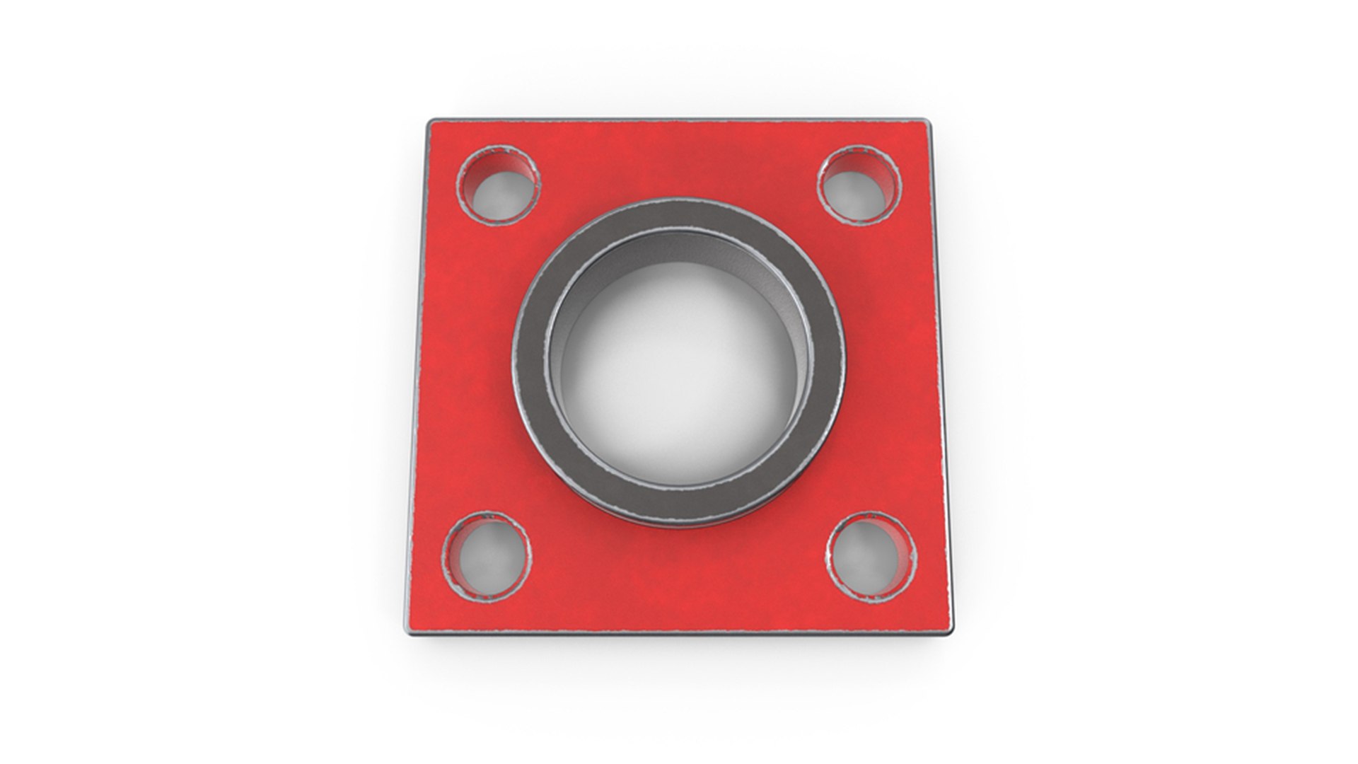 3D Square Flange Steel Painted Red PBR - TurboSquid 2299815