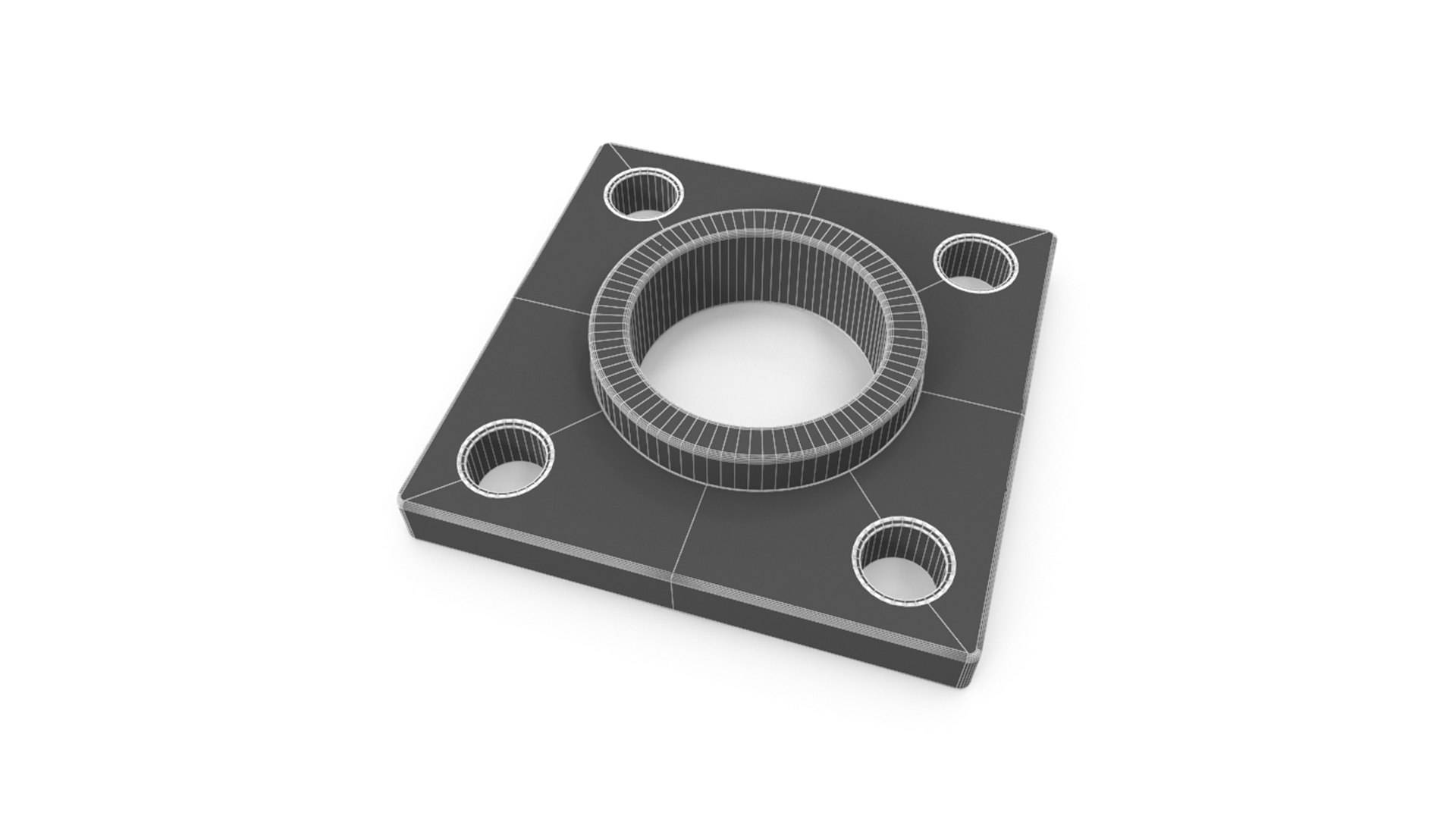 3D Square Flange Steel Painted Red PBR - TurboSquid 2299815