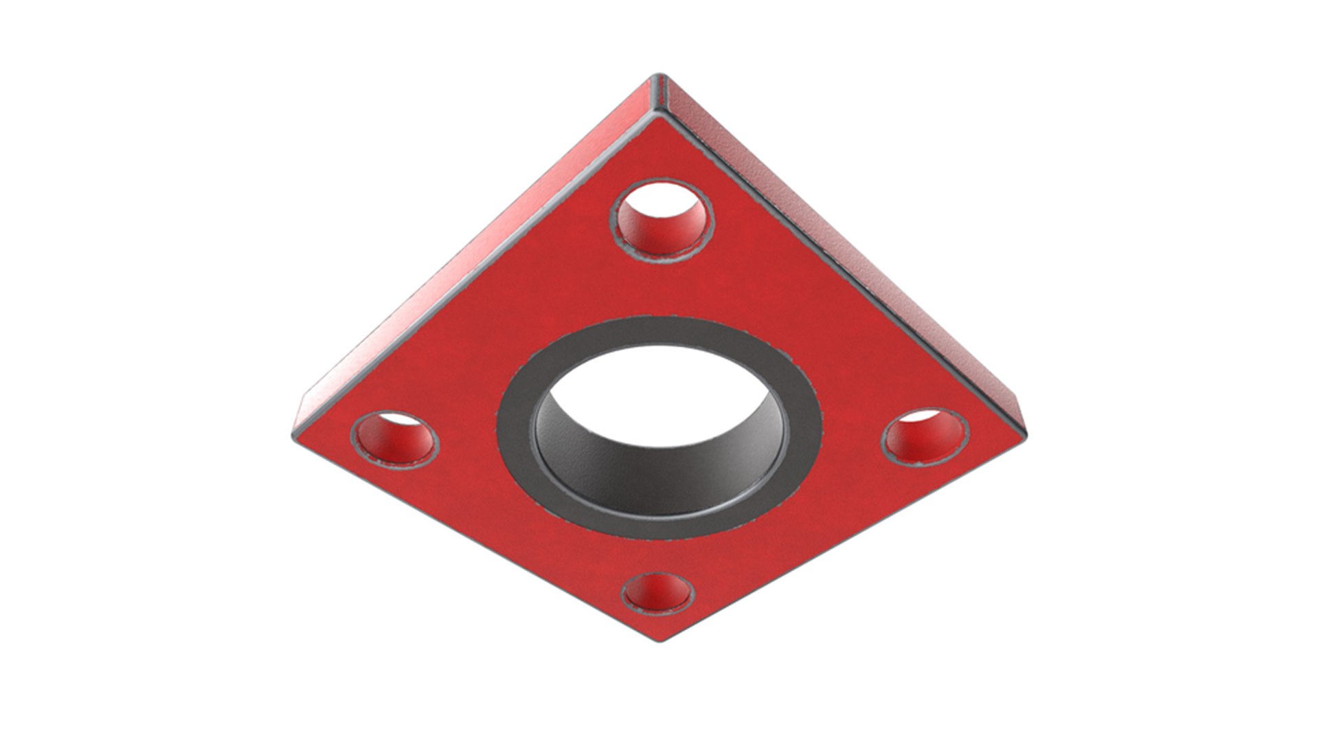 3D Square Flange Steel Painted Red PBR - TurboSquid 2299815
