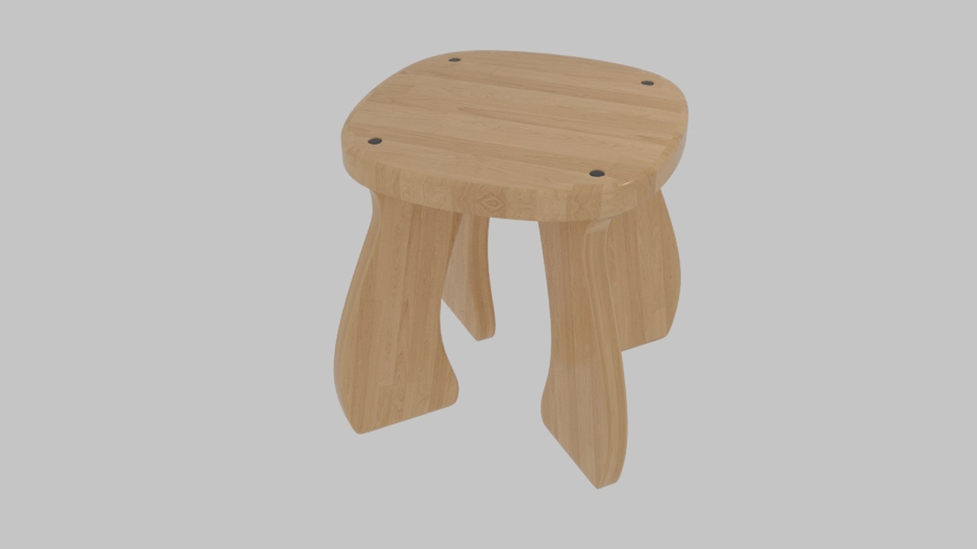 Wooden Stool 3ds