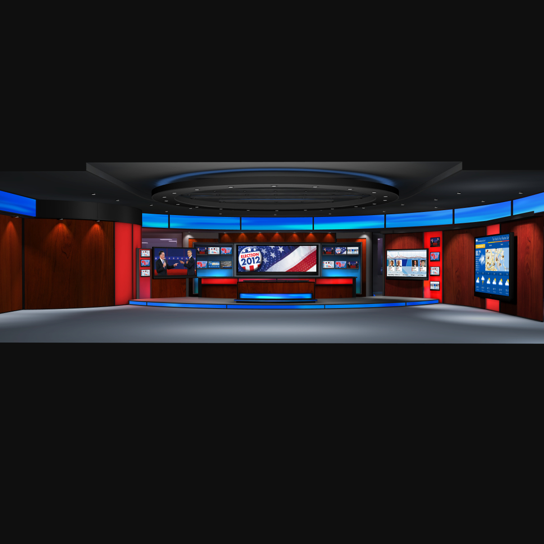 3ds Max Virtual Set Elections News Studio