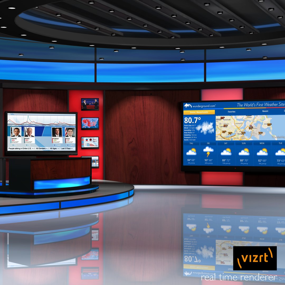 3ds Max Virtual Set Elections News Studio