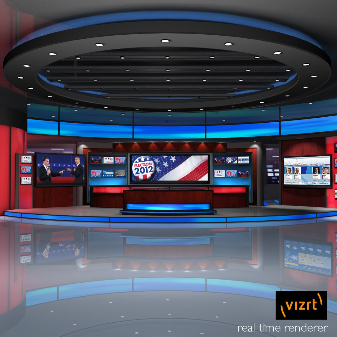 3ds Max Virtual Set Elections News Studio