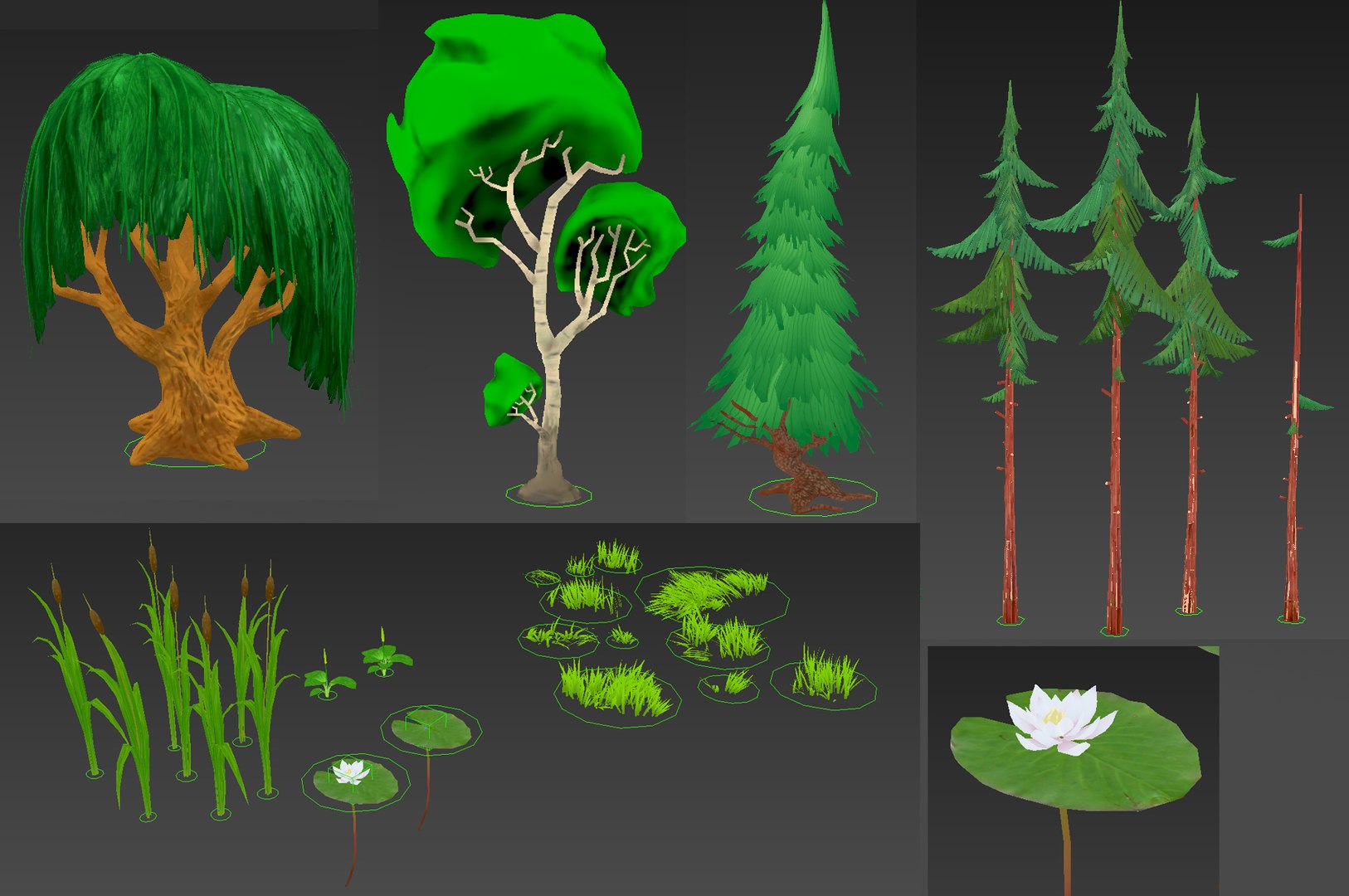 3D Cartoon Forest Plants Model - TurboSquid 1401779