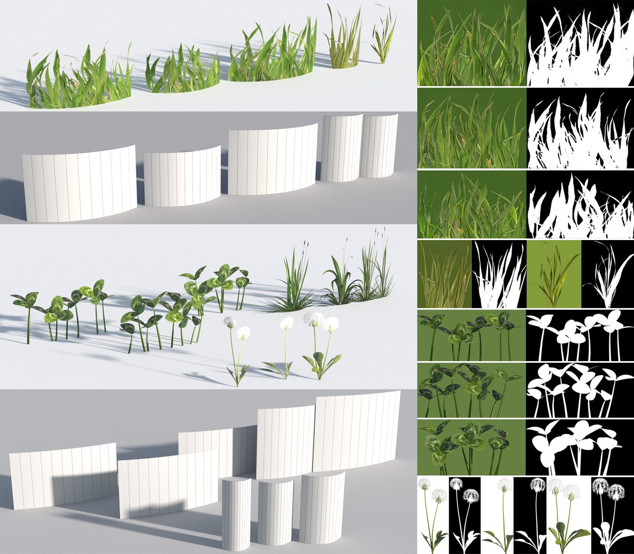 Real-time Lawn Grass 3d Model