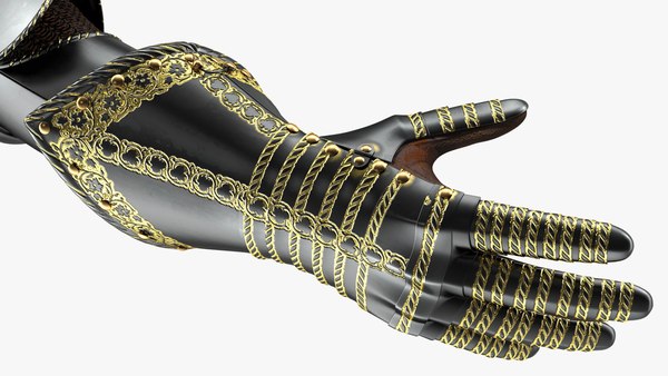 Medieval Knight Black Gold Arm Armor model - TurboSquid 1832668