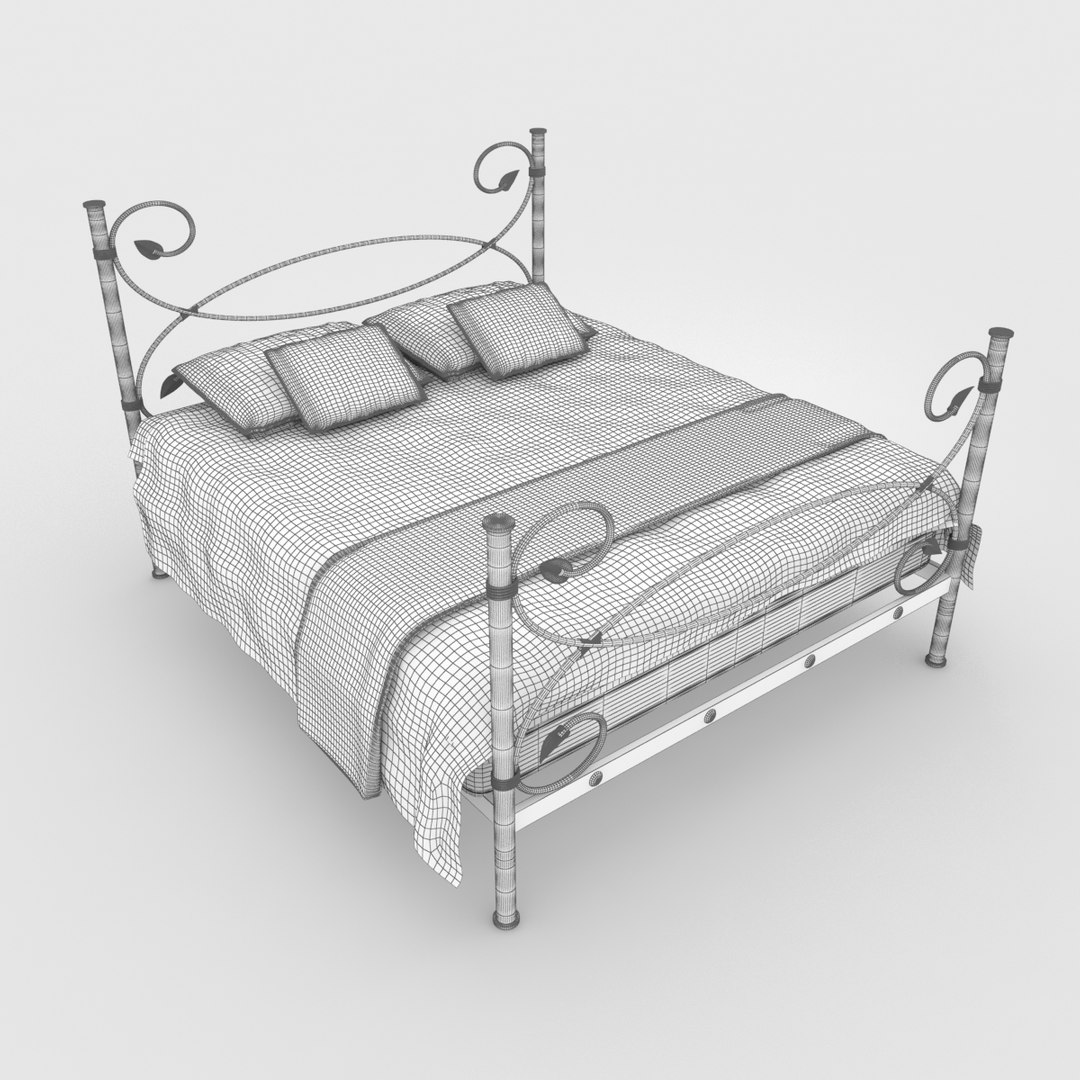 Headboard Steel Bed Model - TurboSquid 1261219