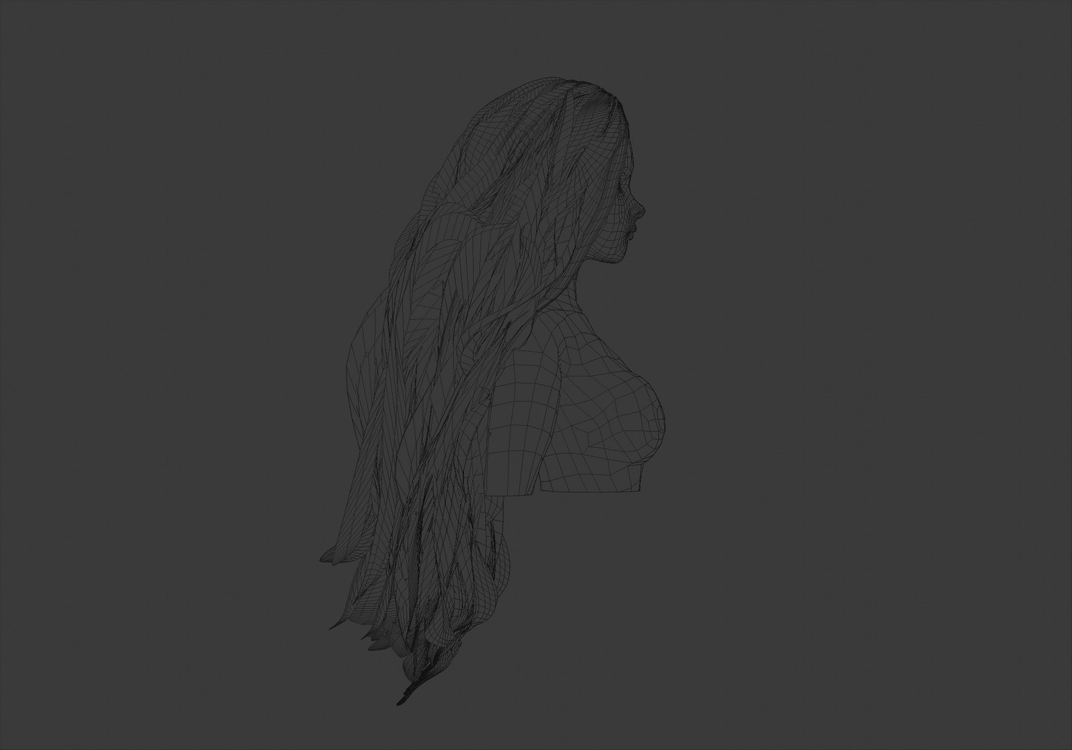Wavy Long Hair Model Turbosquid 1961213