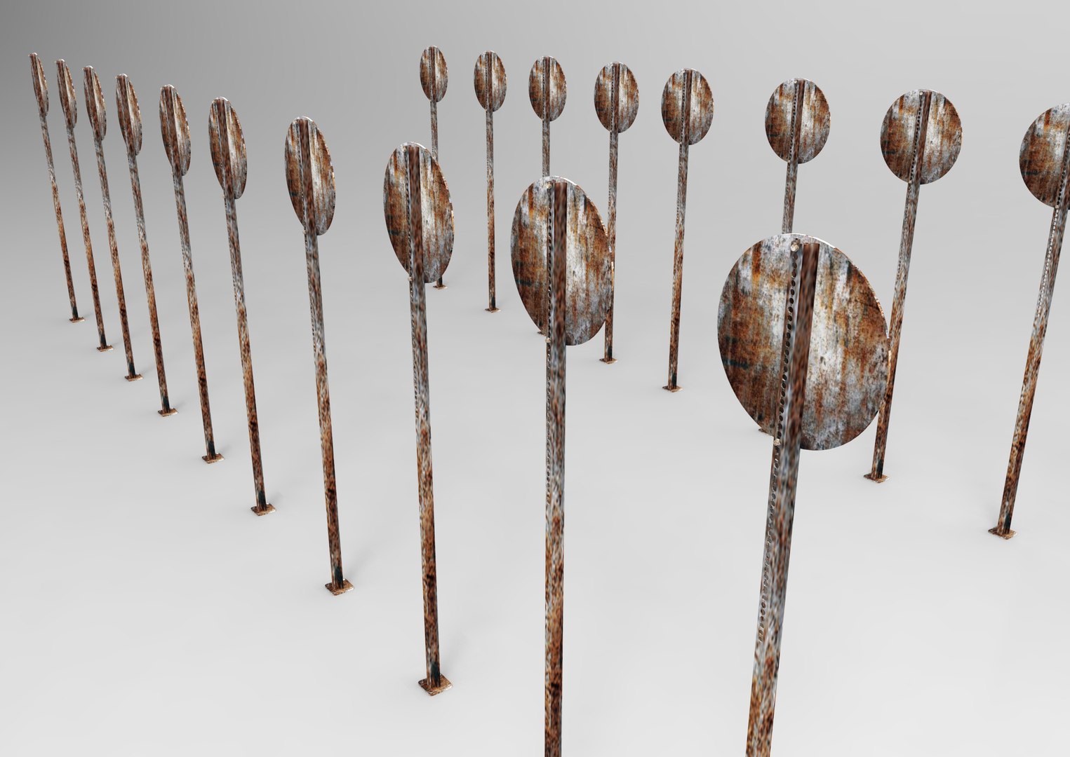 Traffic Signs Blue 32 Pieces Rust 3D Model - TurboSquid 1733507