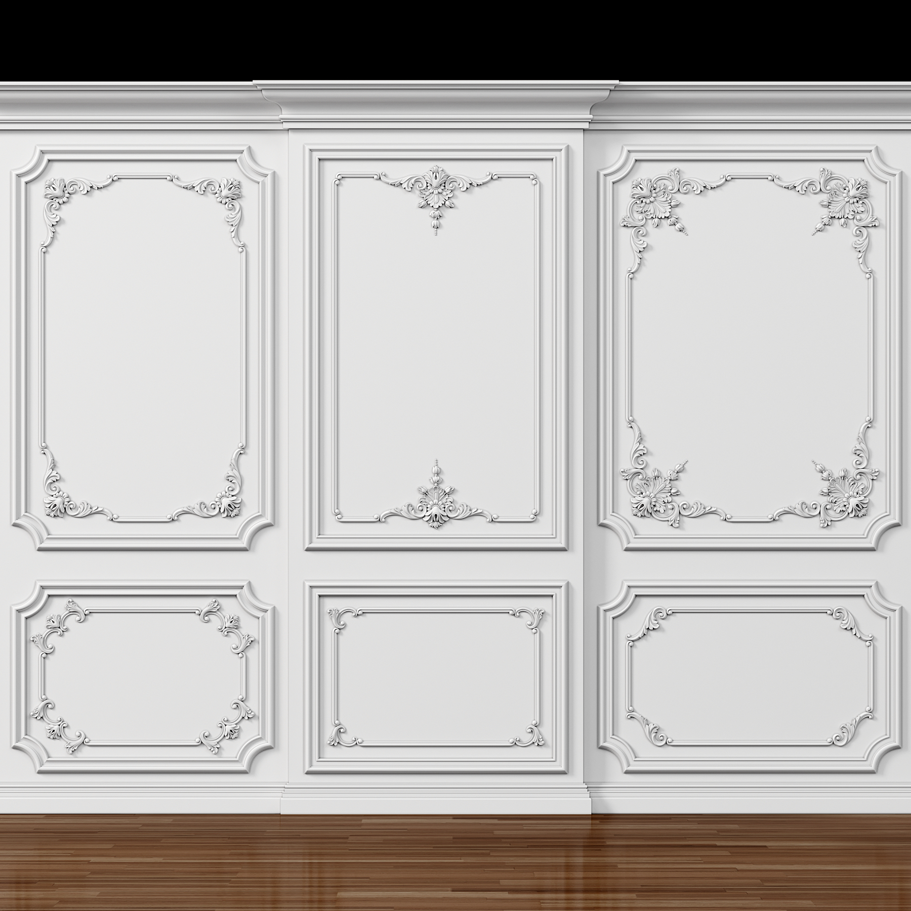 3D wall molding 5 boiserie - TurboSquid 1538605