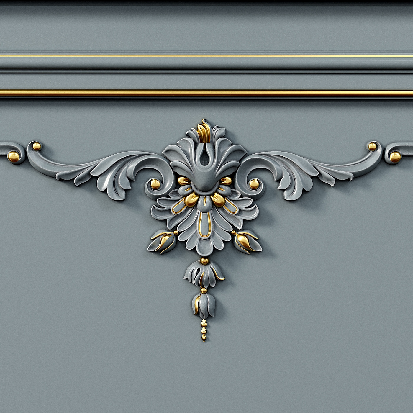 3D wall molding 5 boiserie - TurboSquid 1538605