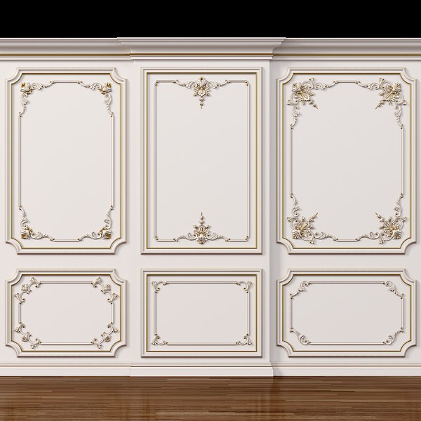 3D wall molding 5 boiserie - TurboSquid 1538605