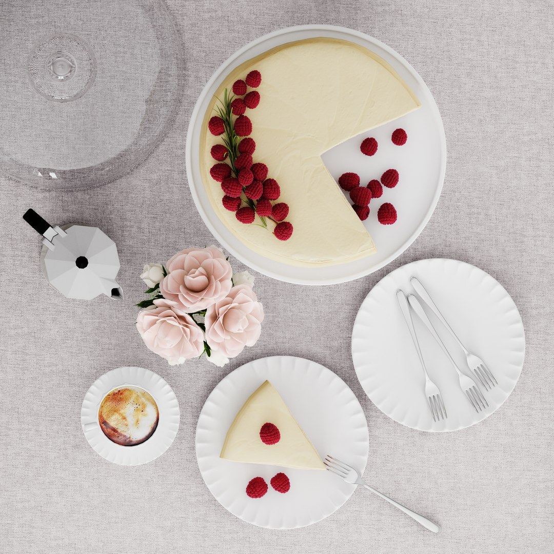 3D Model Dessert Raspberry Cake - TurboSquid 1341320
