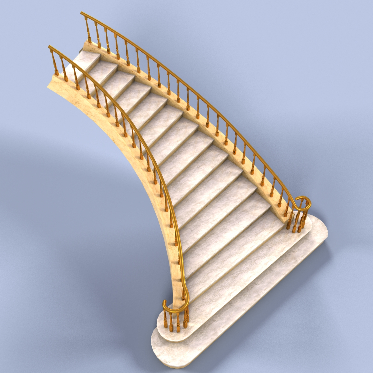 3d stair marble