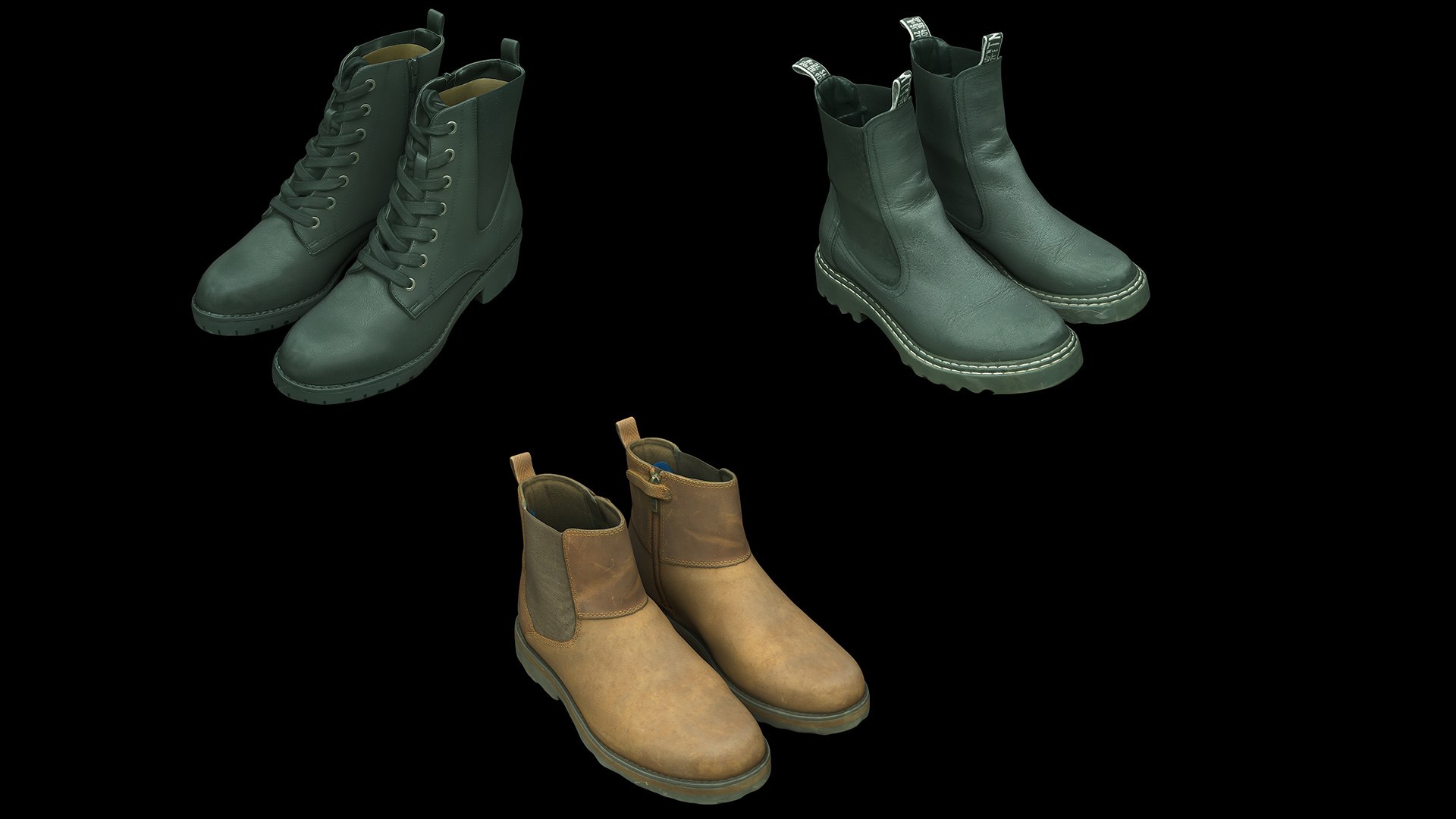 3D Shoes Collection 47 Boots Model - TurboSquid 2149384