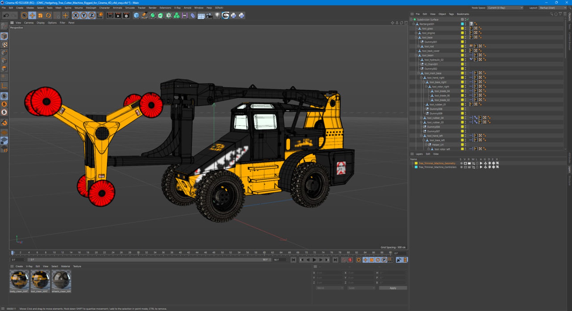 OMC Hedgehog Tree Cutter Machine Rigged For Cinema 4D 3D - TurboSquid ...