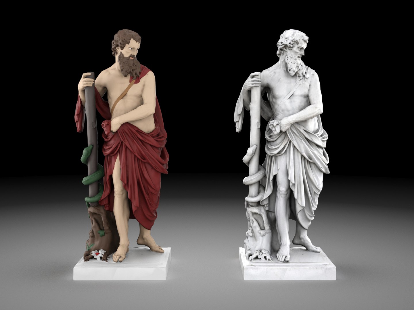 3D Aesculapius statue collection model - TurboSquid 1874961
