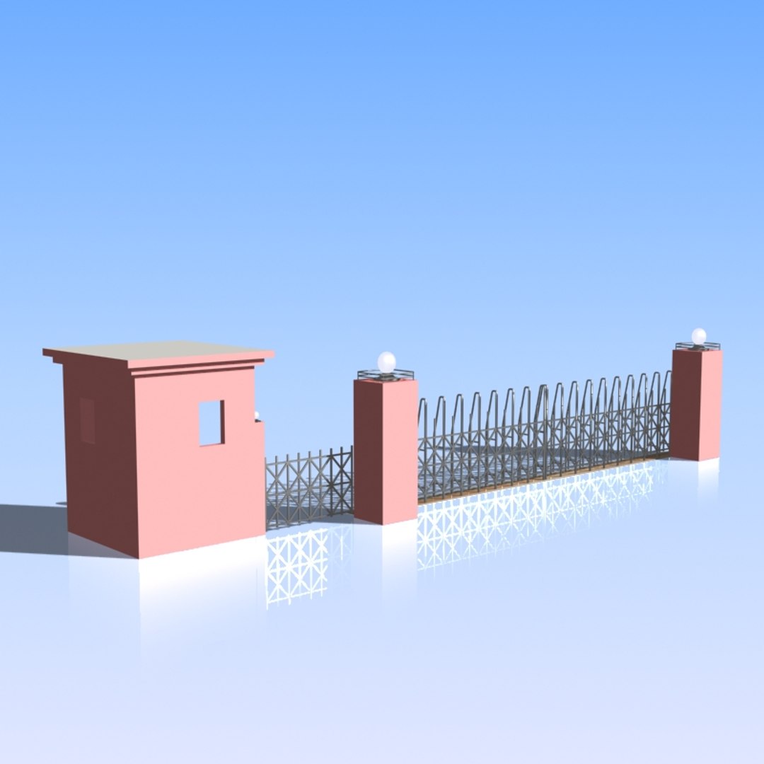 3d fence gate model
