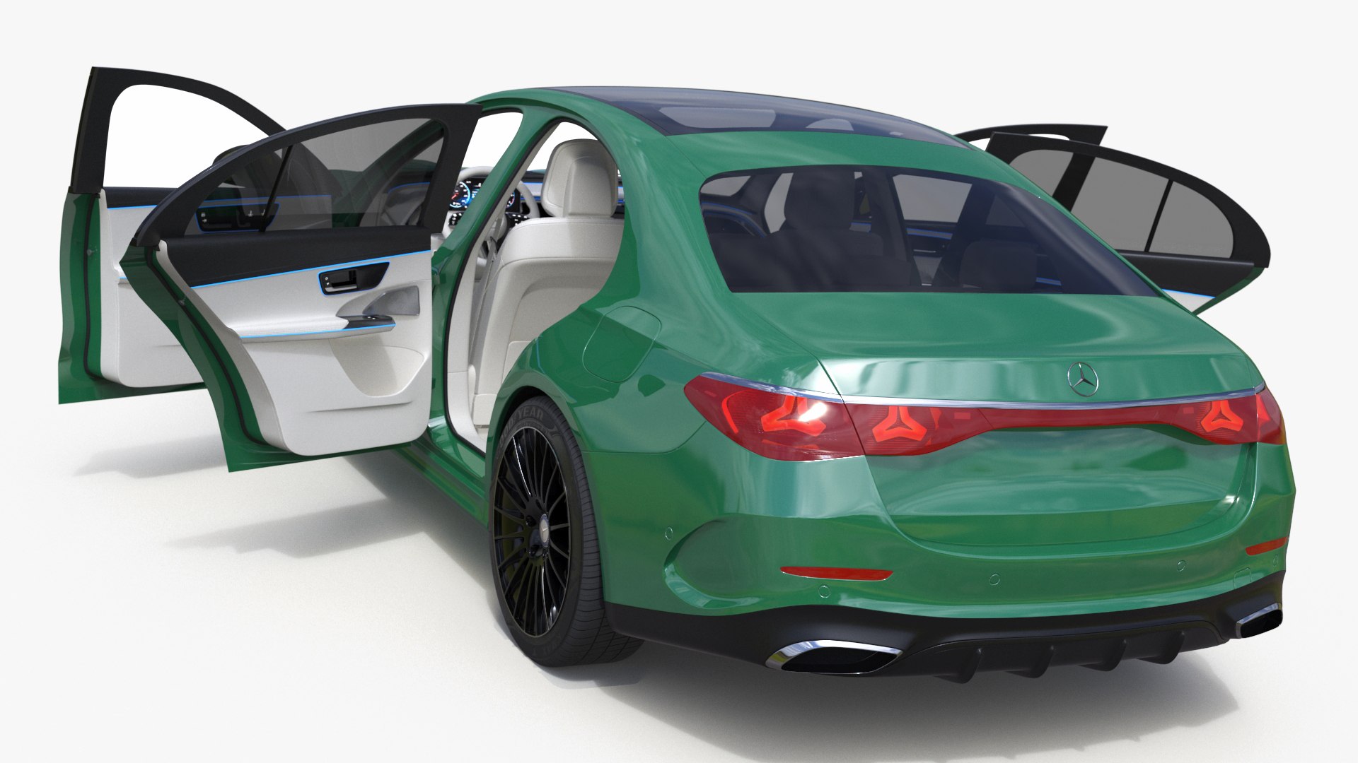 3D Mercedes E-class Emerald Green Model - TurboSquid 2378270