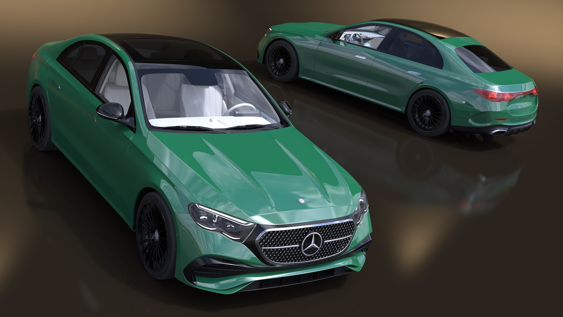 3D Mercedes E-class Emerald Green Model - TurboSquid 2378270