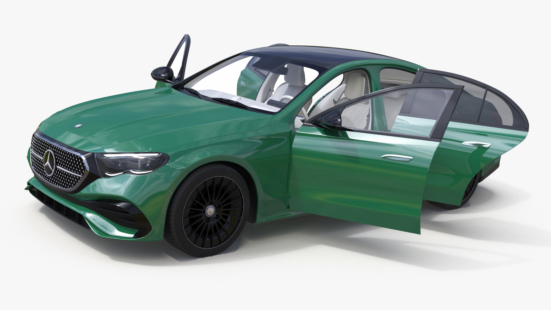 3D Mercedes E-class Emerald Green Model - TurboSquid 2378270