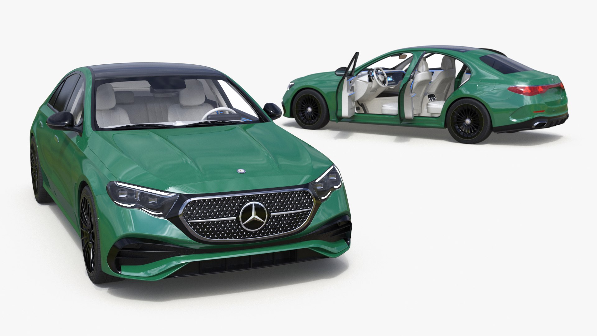 3D Mercedes E-class Emerald Green Model - TurboSquid 2378270