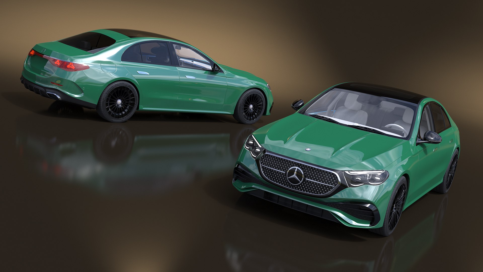 3D Mercedes E-class Emerald Green Model - TurboSquid 2378270