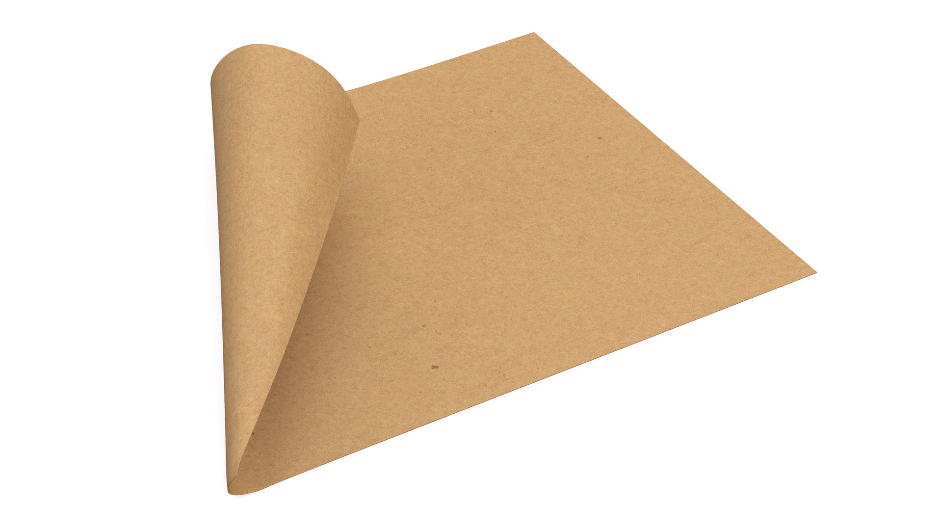 3D Curled Brown Paper Sheet - TurboSquid 1993723