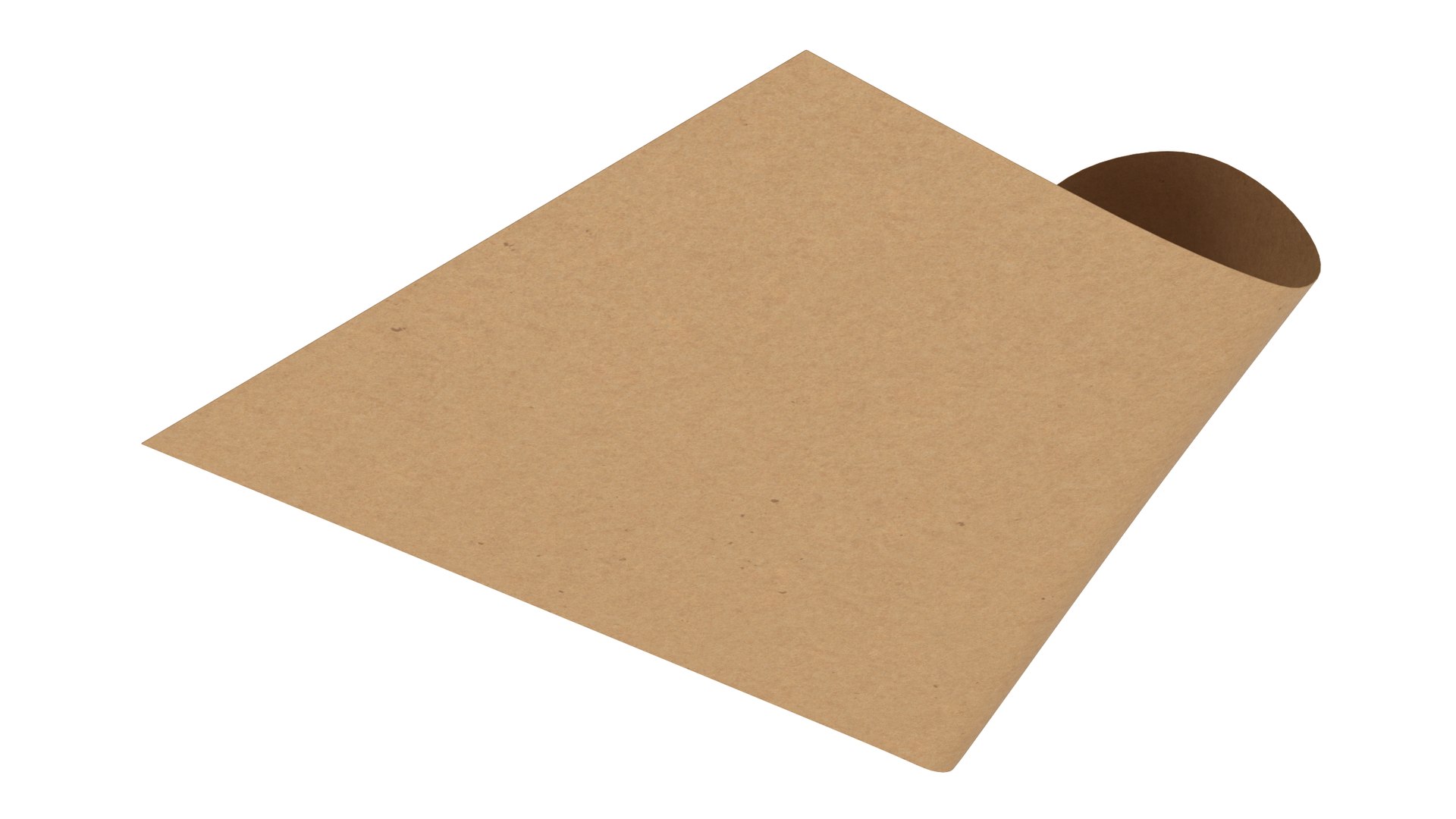 3D Curled Brown Paper Sheet - TurboSquid 1993723
