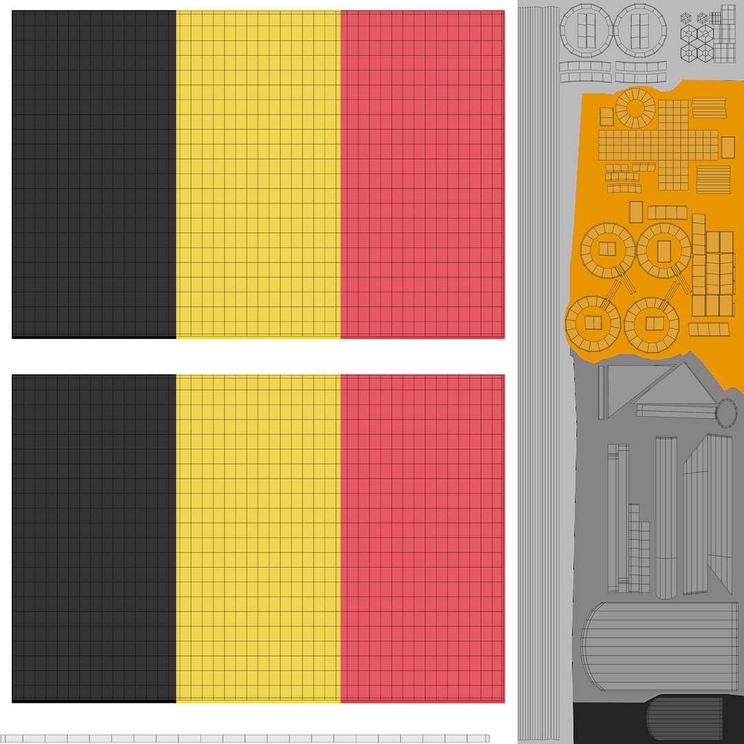 3D Model Wall Flag Belgium - TurboSquid 2208119
