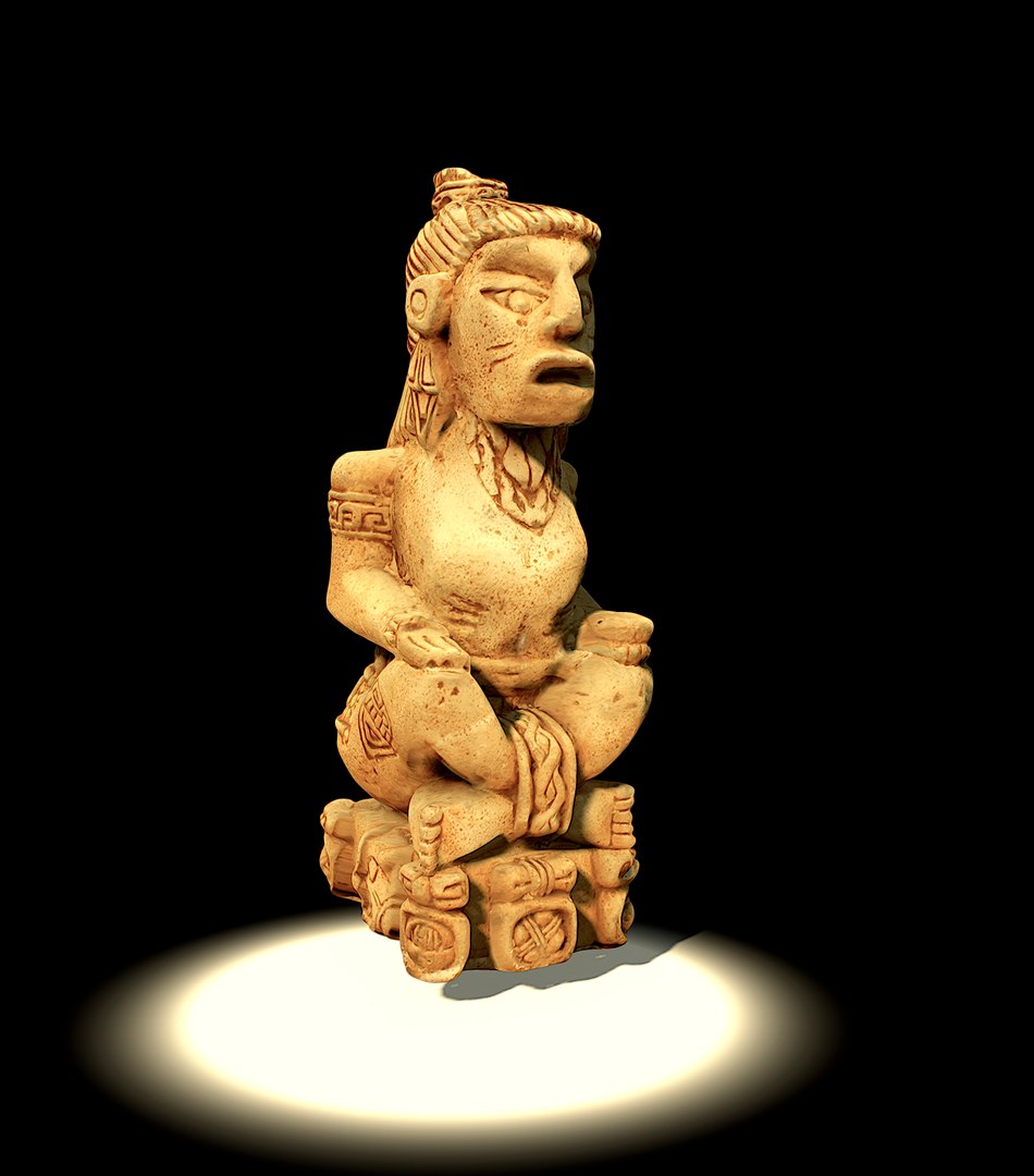 3d Mayan Figure Replica Model