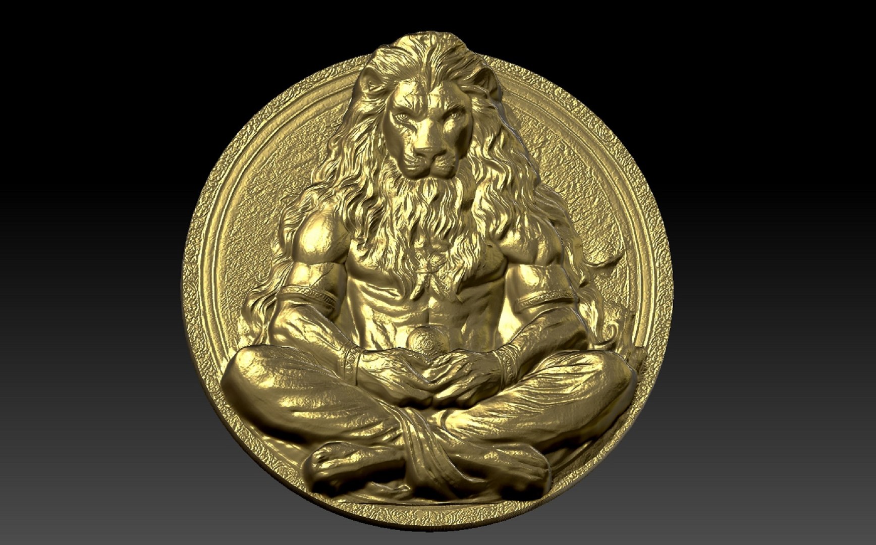 3D Lion Monk Themed Relief 3dprint Model And For Cnc Router Carving ...