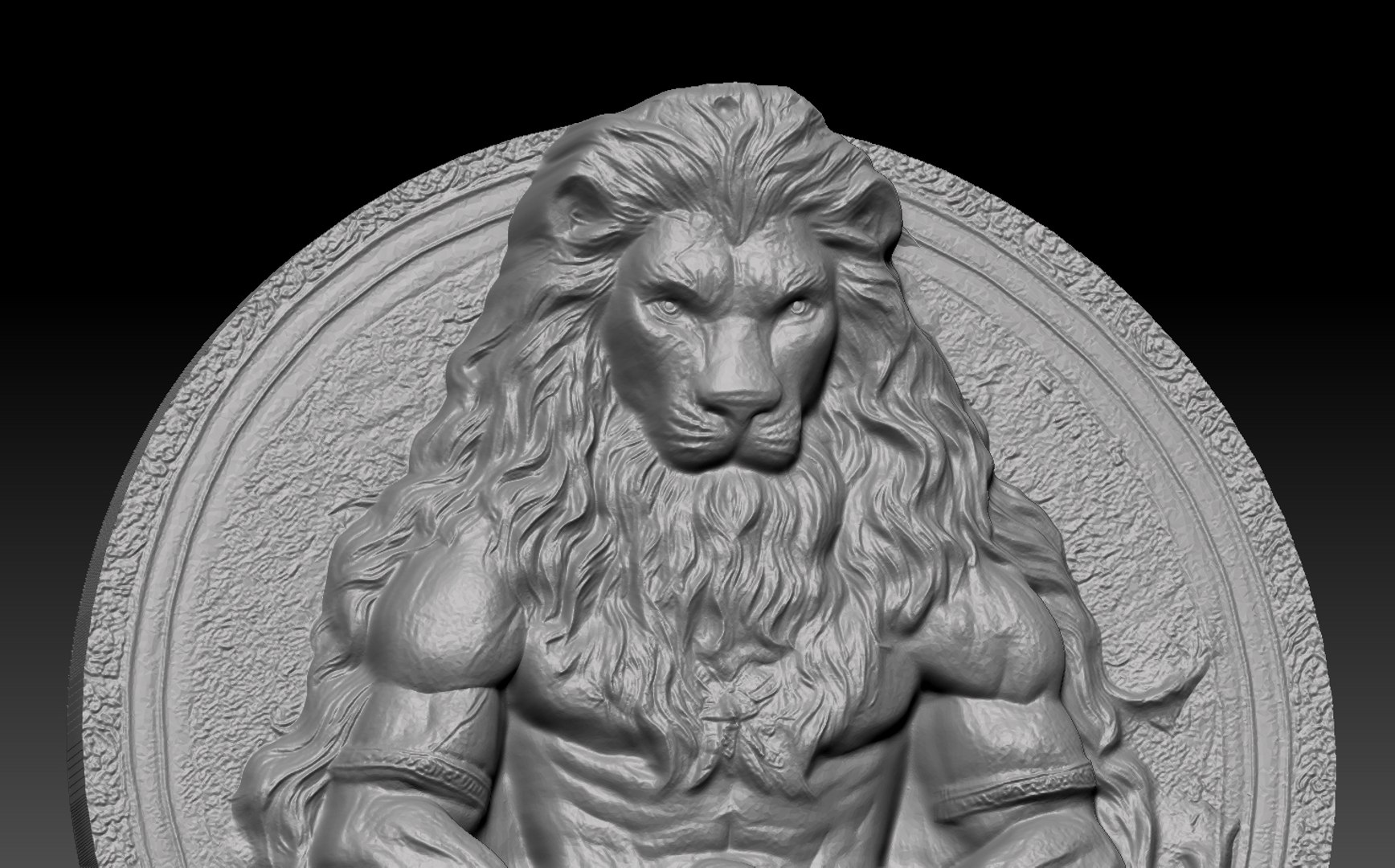 3D Lion Monk Themed Relief 3dprint Model And For Cnc Router Carving ...