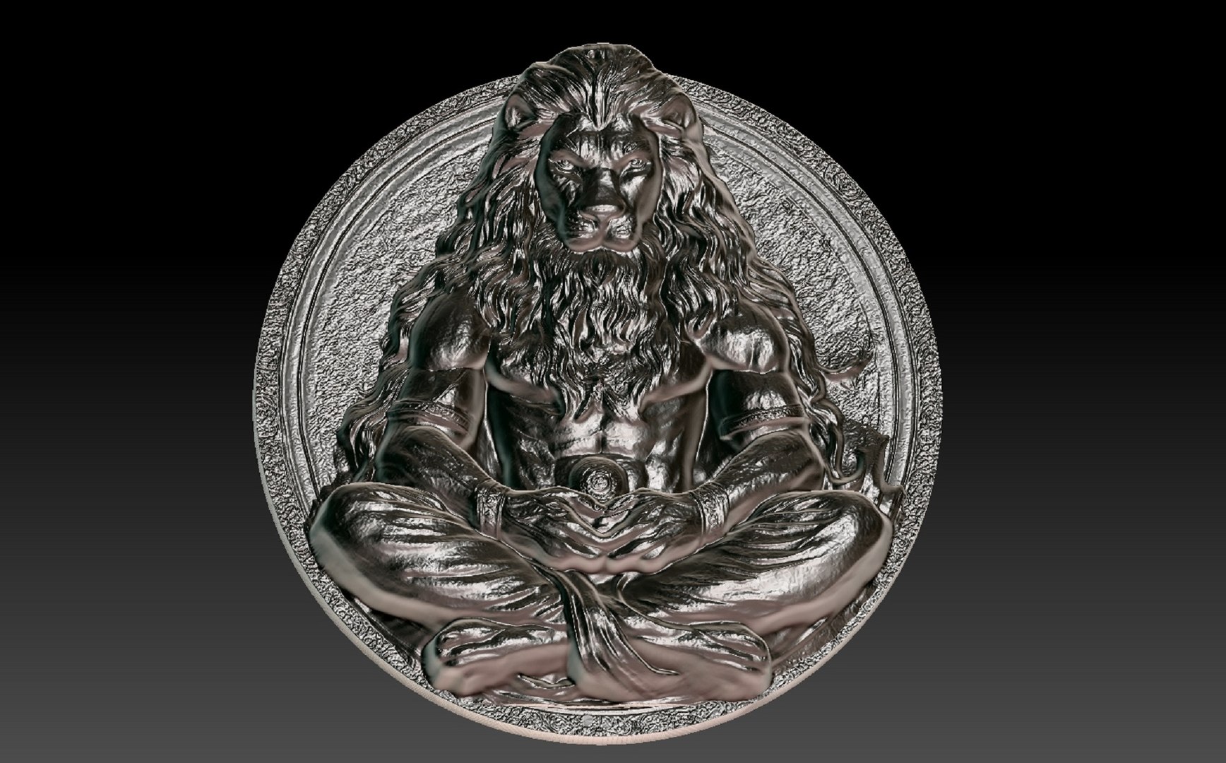 3D Lion Monk Themed Relief 3dprint Model And For Cnc Router Carving ...