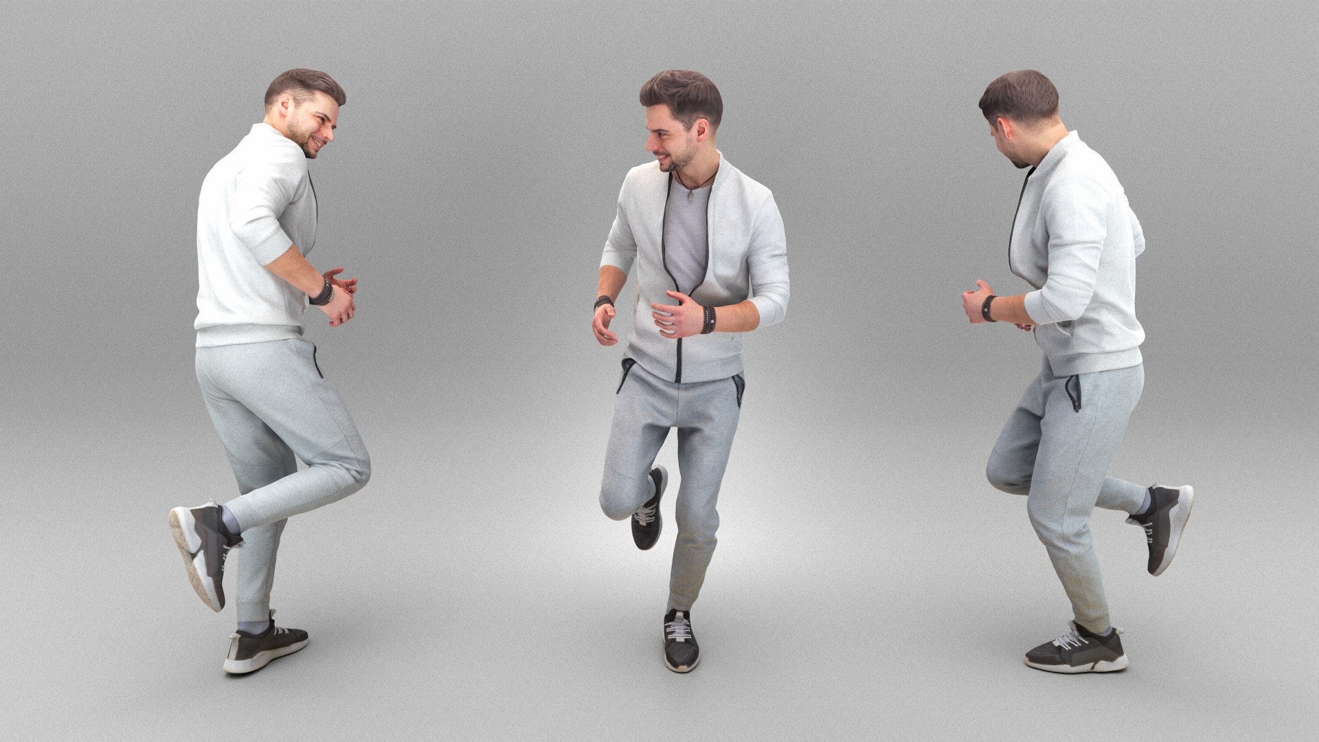 Handsome man running 407 3D model - TurboSquid 2153221