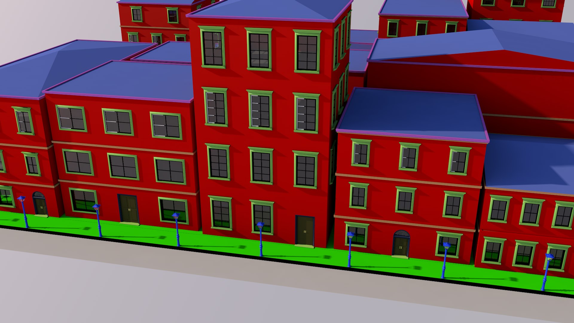 3D Low Poly City Block - TurboSquid 1803562