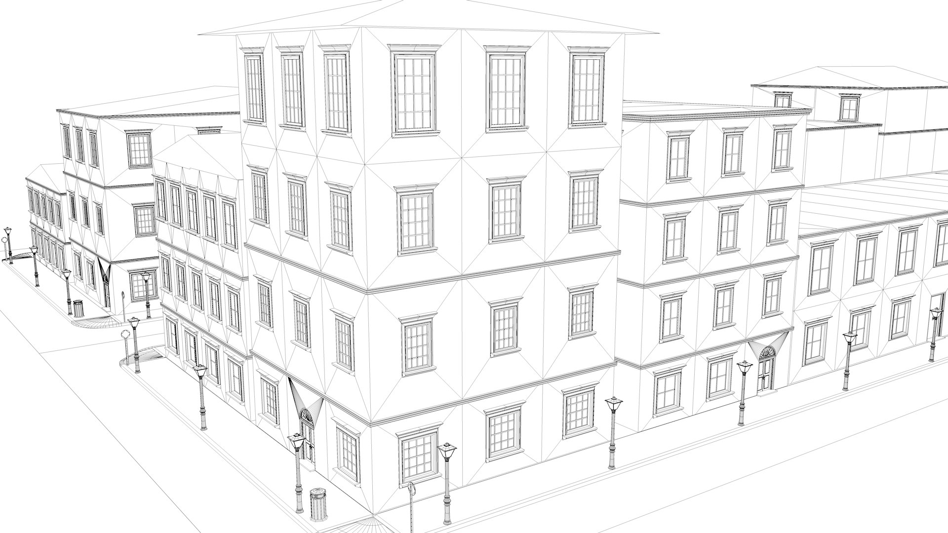 3D Low Poly City Block - TurboSquid 1803562