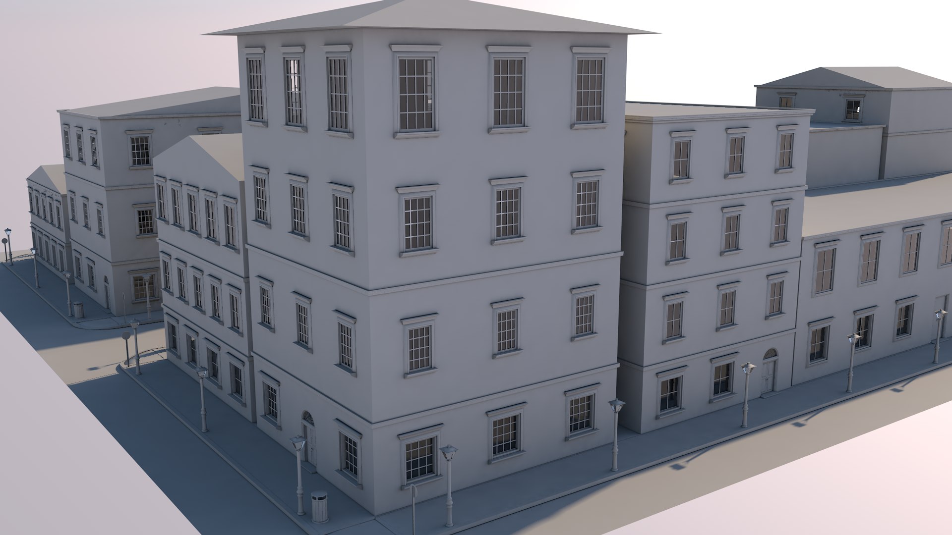 3D Low Poly City Block - TurboSquid 1803562