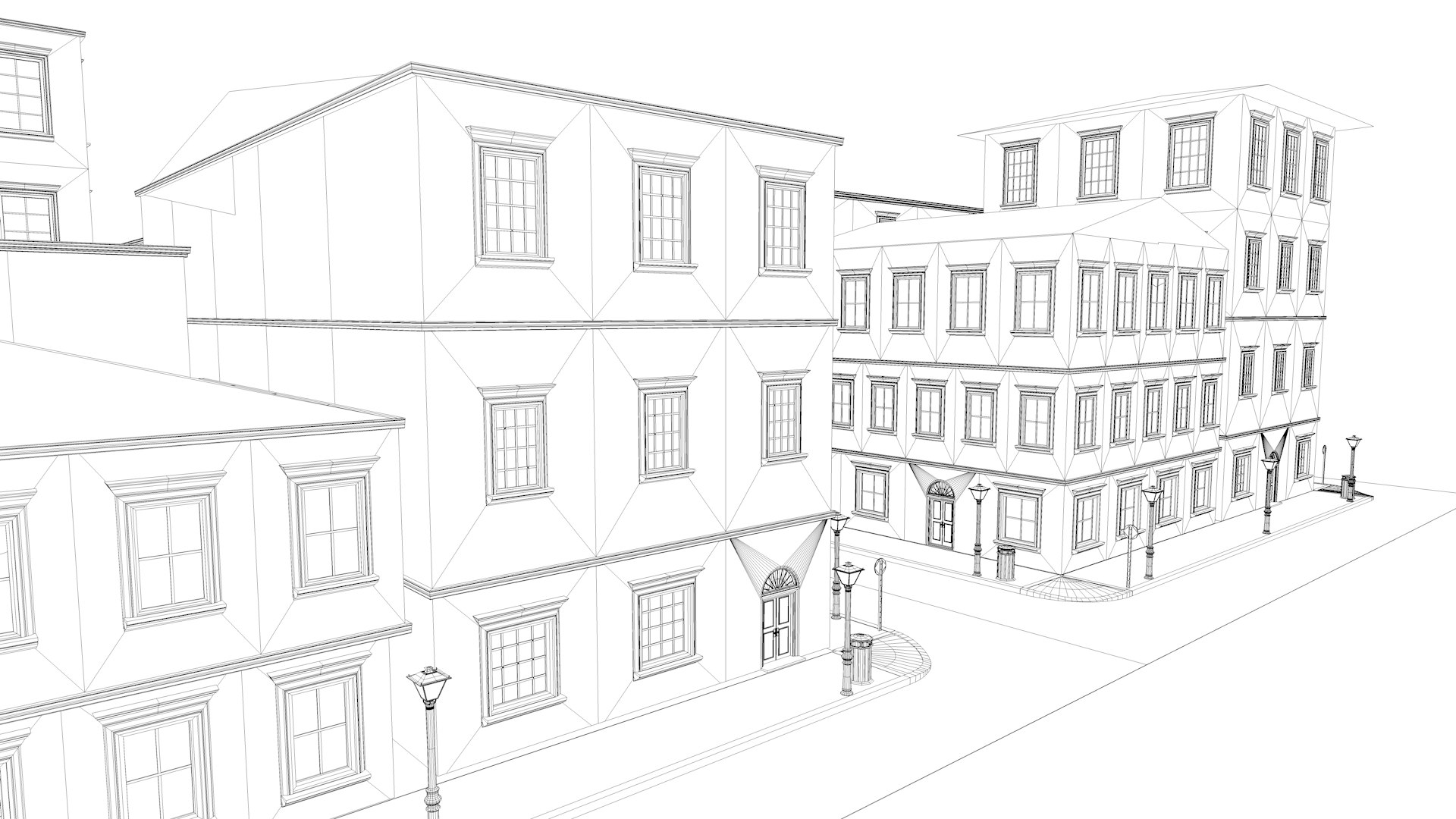 3D Low Poly City Block - TurboSquid 1803562