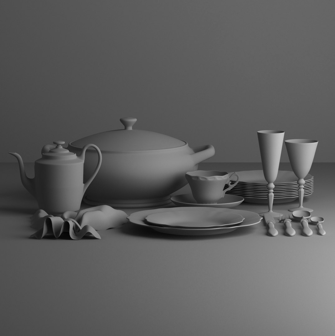 3d Model Crockery Set
