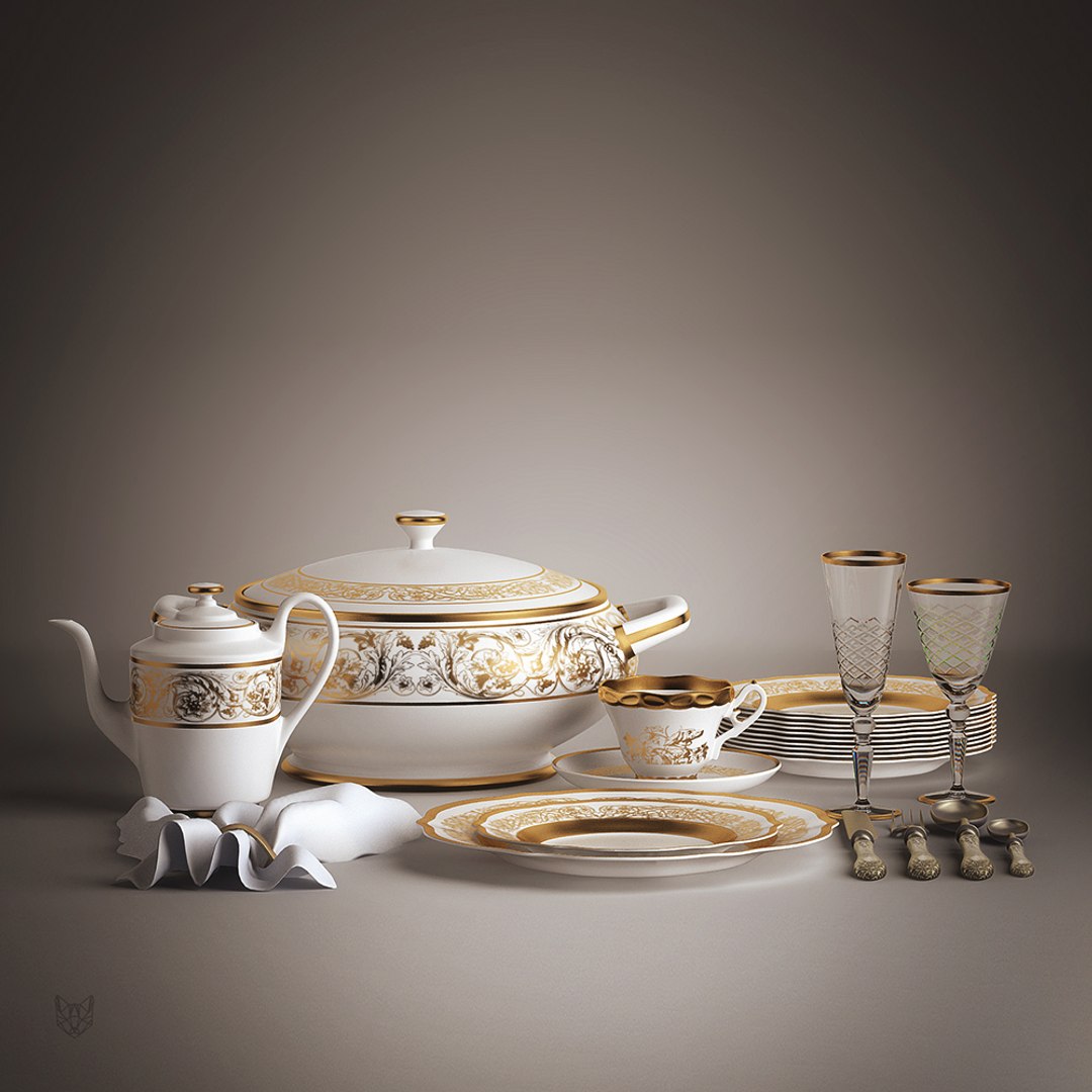 3d Model Crockery Set