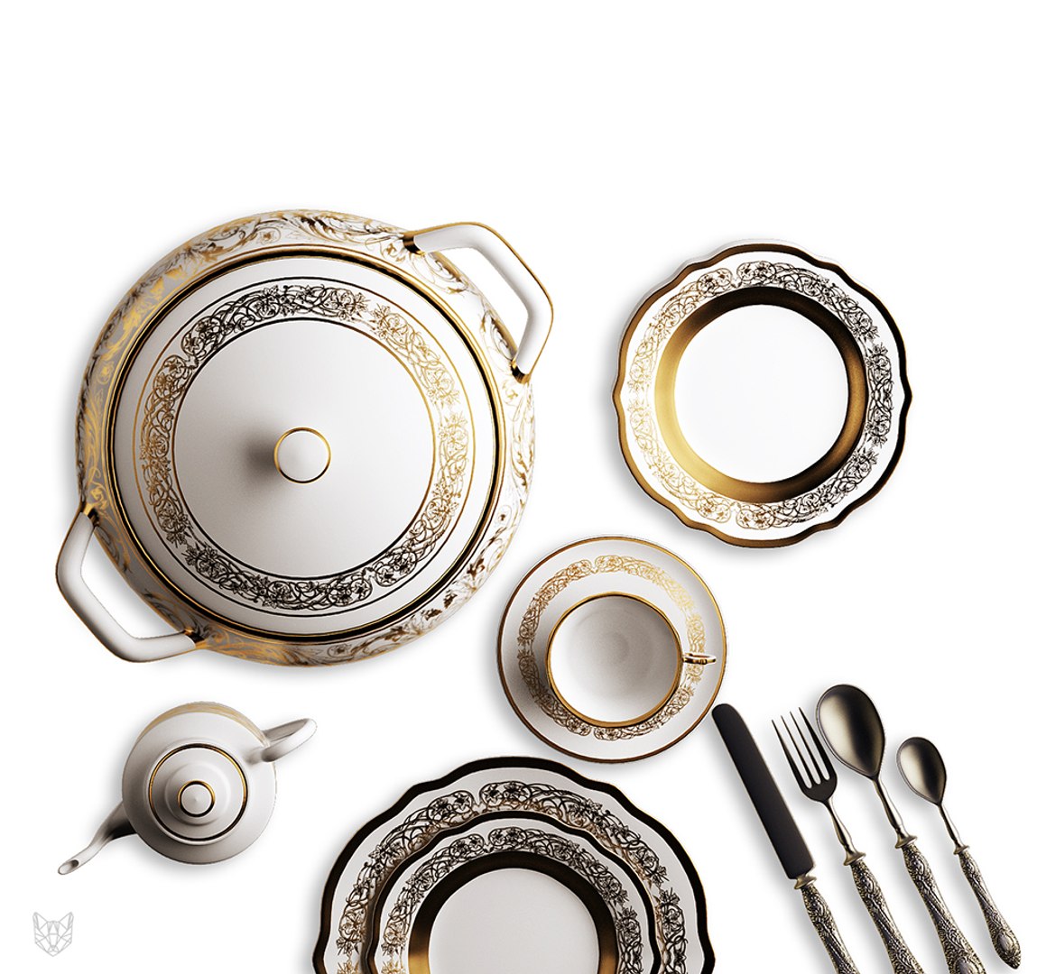 3d Model Crockery Set