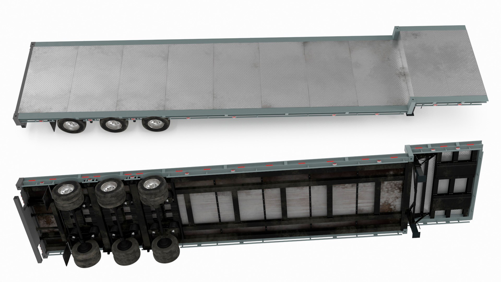 3D Flatbed Semi Trailer Model - TurboSquid 2217446