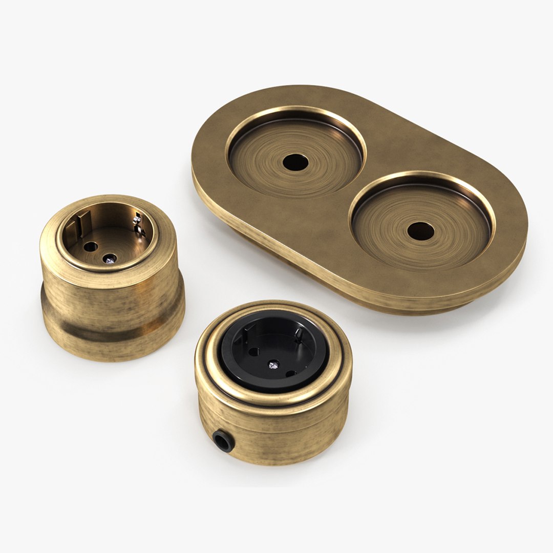 3D model Retro Brass Sockets - TurboSquid 2051762