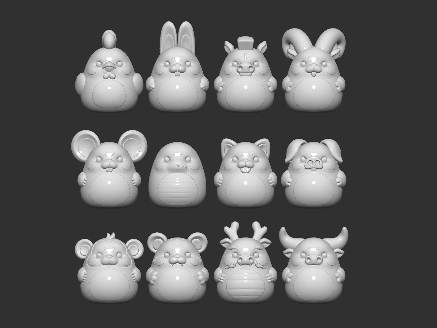 3D 12 cute animals - TurboSquid 2168973